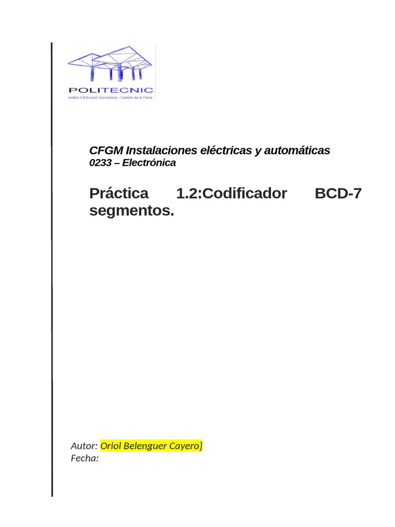 Practica Electronica Oriol Display | PDF | Red eléctrica | Electrónica