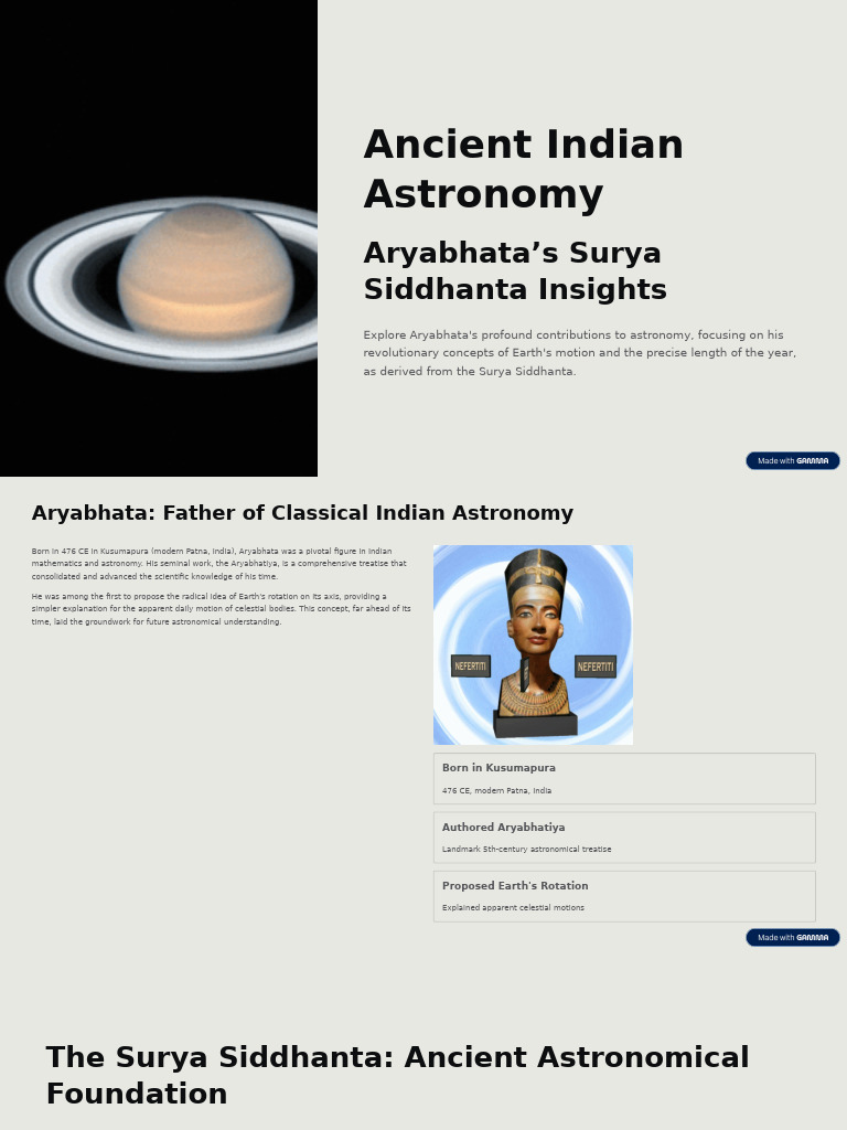 Aryabhata: Pioneer of Indian Astronomy | PDF | Astronomy | Science