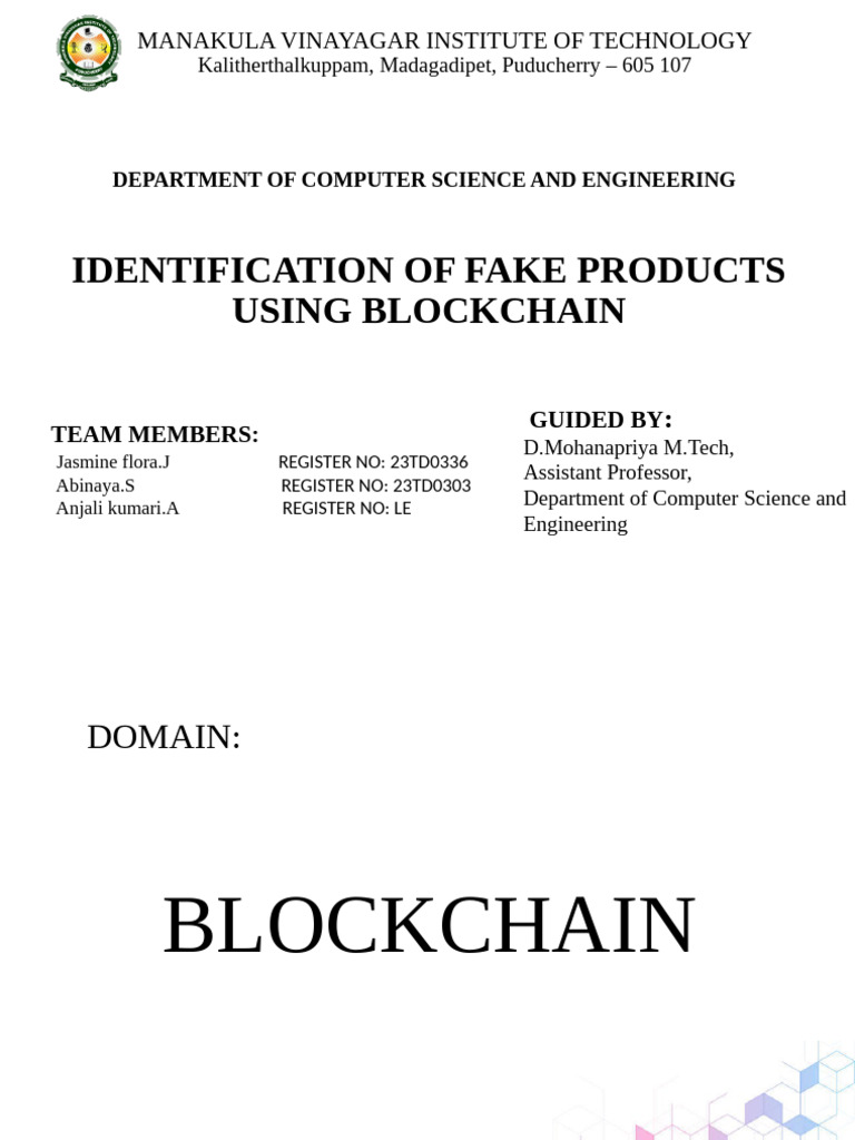 Fake Product Blockchain Newwww | PDF | Authentication | Radio Frequency ...