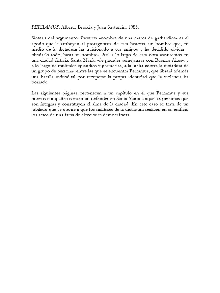 Perramus: Lucha y Identidad en Dictadura | PDF