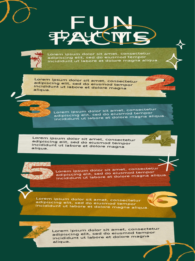 Brown Colorful Scrapbook Fun Facts About Me Infographic | PDF