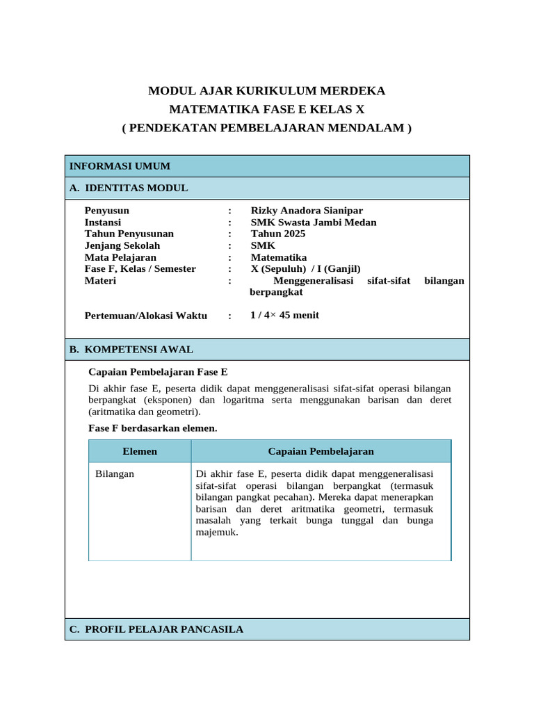 Modul Kelas X | PDF