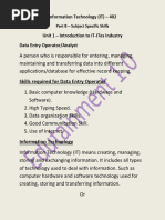Class IX IT - CH-1 Introduction To IT and ITeS Industry | PDF ...