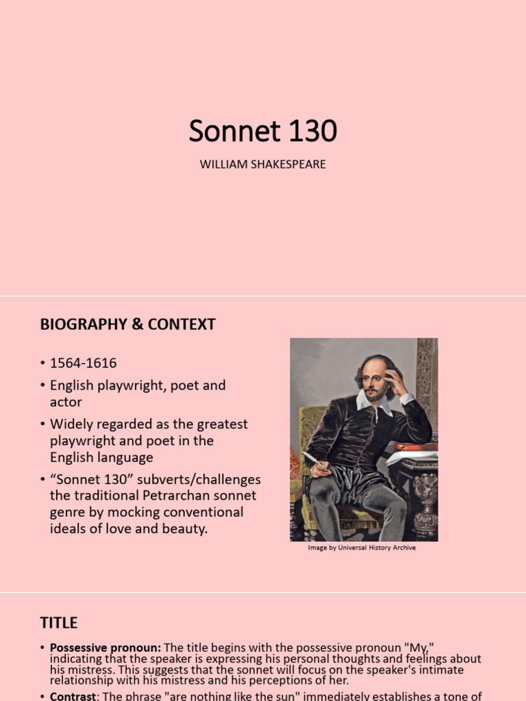 Sonnet 130 - My Mistresss Eyes... | PDF | Poetry | Sonnets