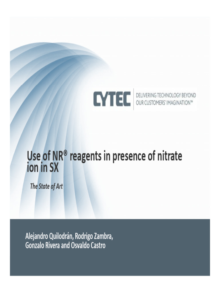 11 Use of NR Reagents in Presence of Nitrate Ion in SX | PDF | Nitrate ...