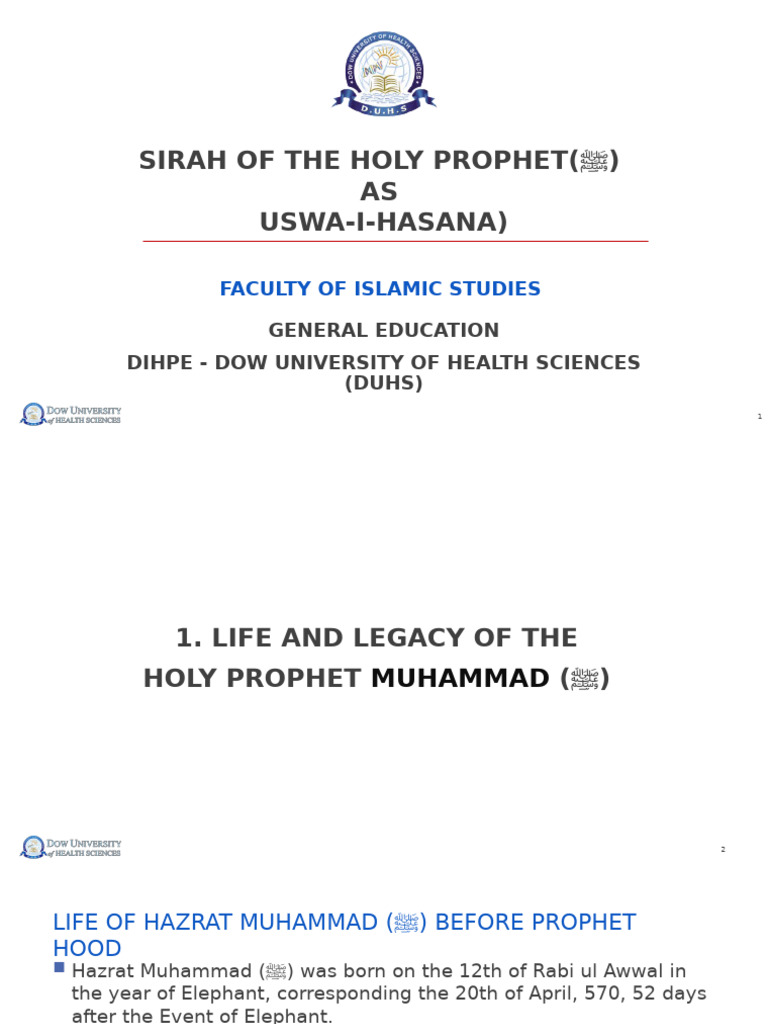 3rd & 10th May, 4. Sirah of The Holy Prophet ( ) As Uswa-e-Hasana | PDF ...