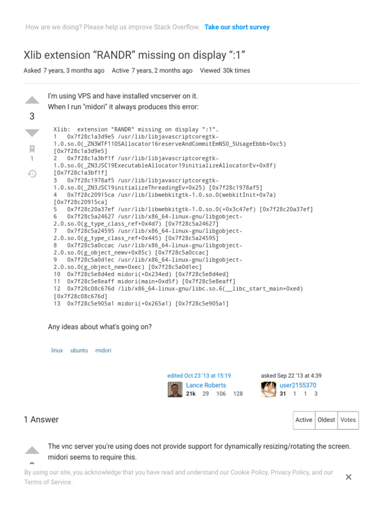 Xlib Extension _RANDR_ Missing on Display | PDF | Linux | Computer Engineering