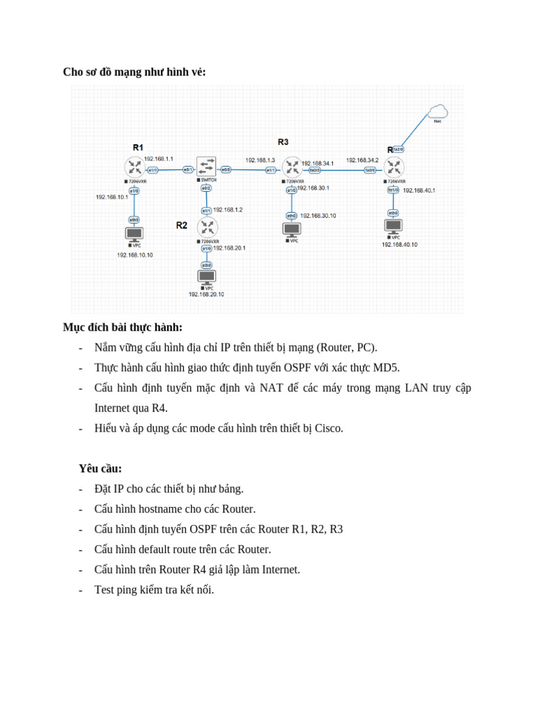 CS372 - EVE - Chapter 03 - Lab 05 - OSPF Full With Authentication | PDF