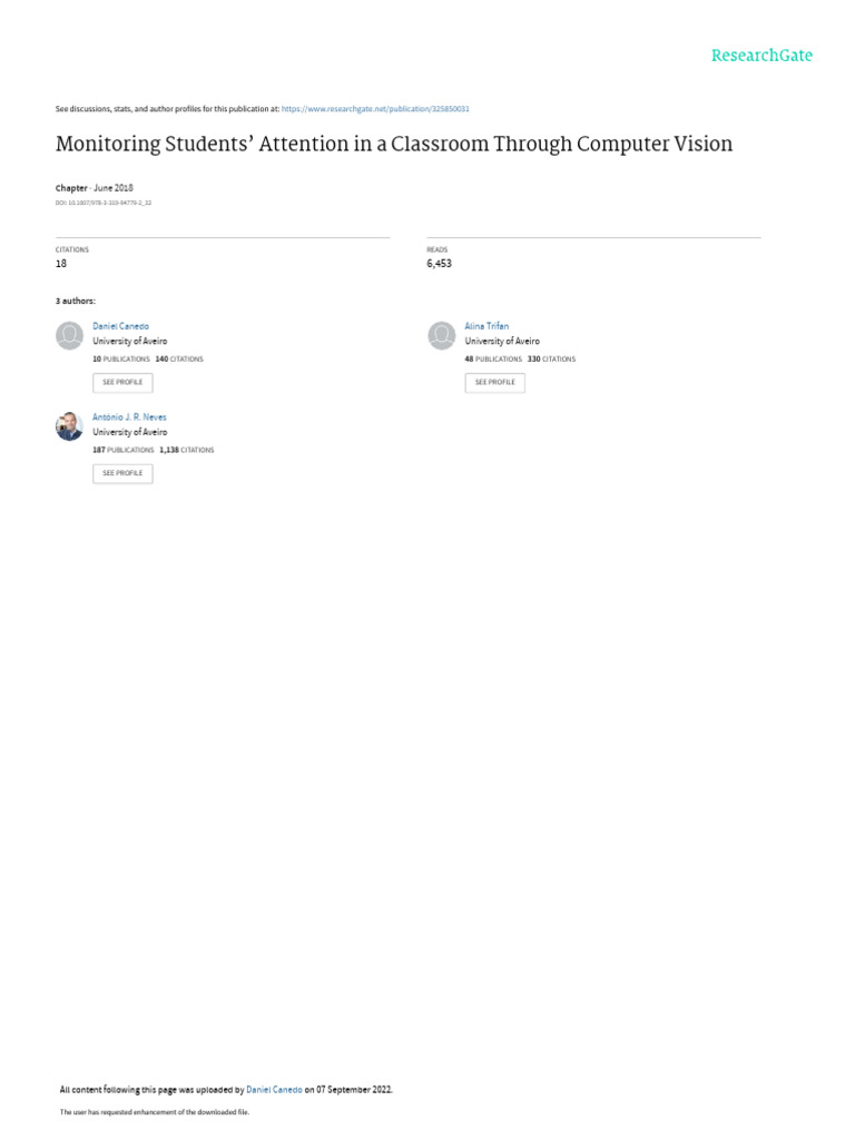 Classroom Attention Monitoring with AI | PDF | Teachers | Attention