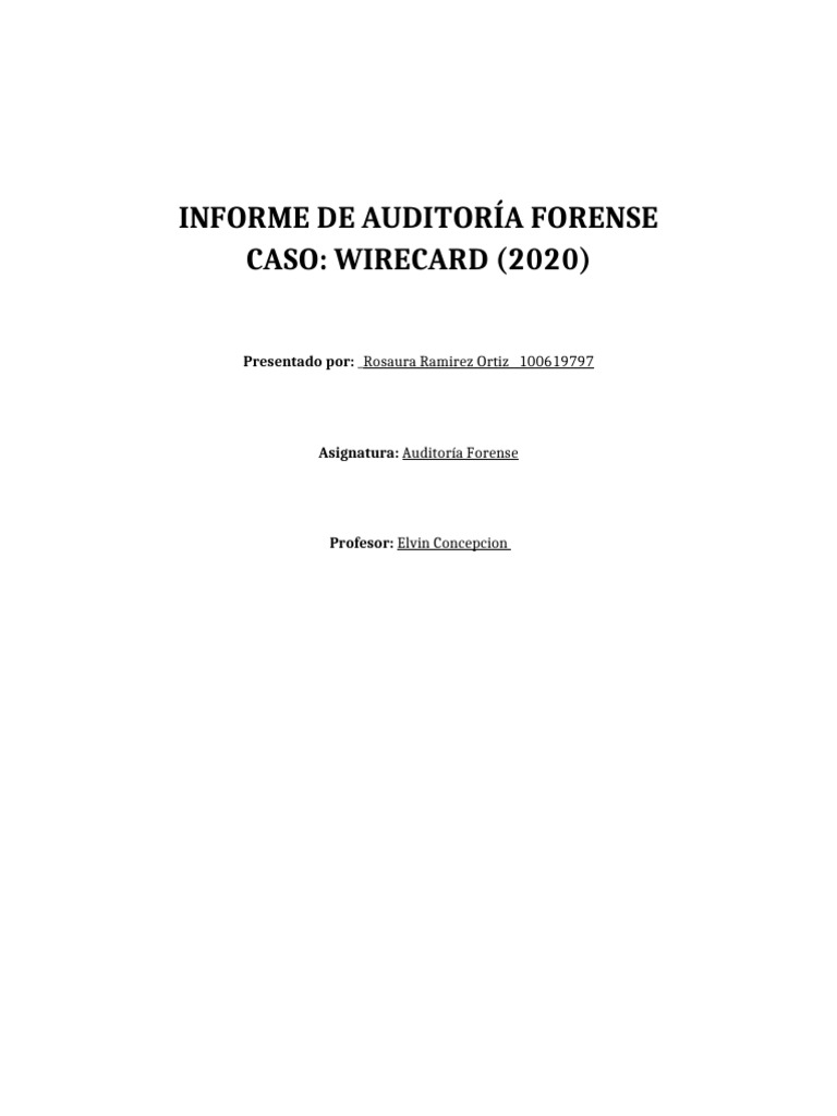 Informe Forense Wirecard Extenso | PDF | Auditoría | Fraude