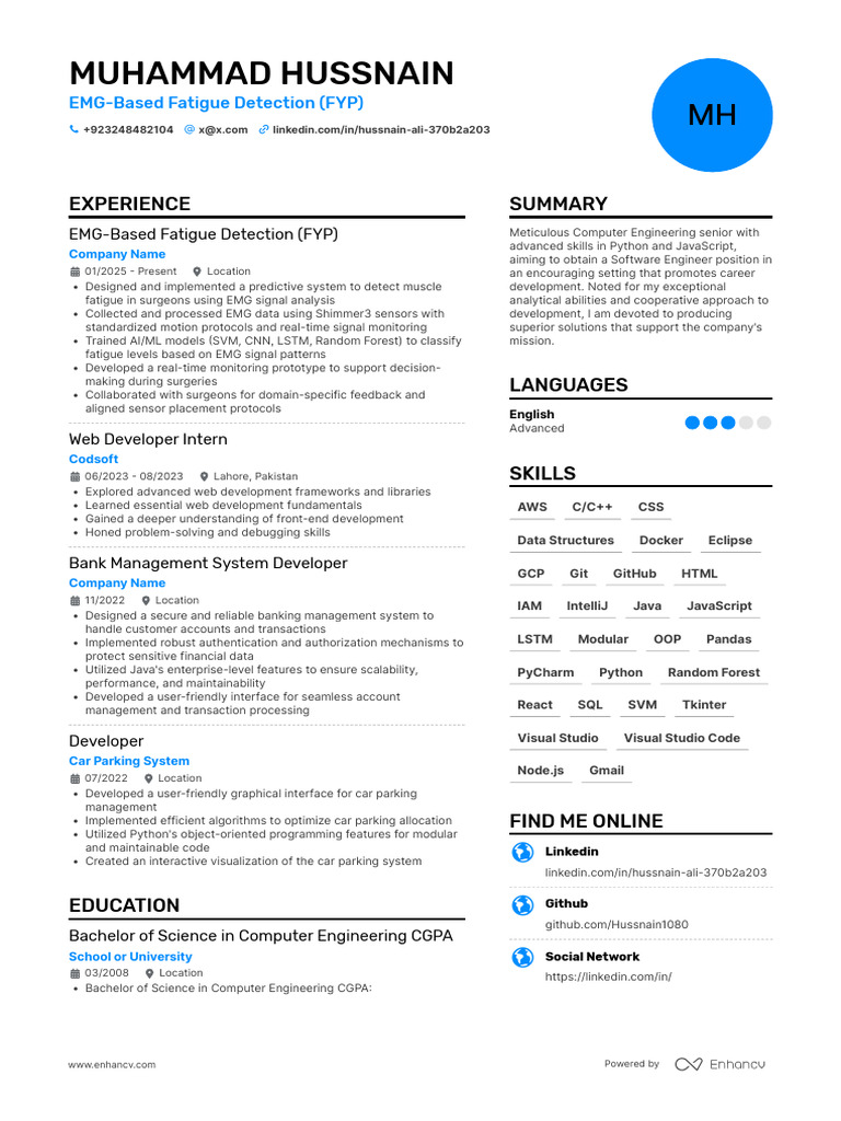Muhammad Huss Na in Resume | PDF | Web Development | Systems Architecture