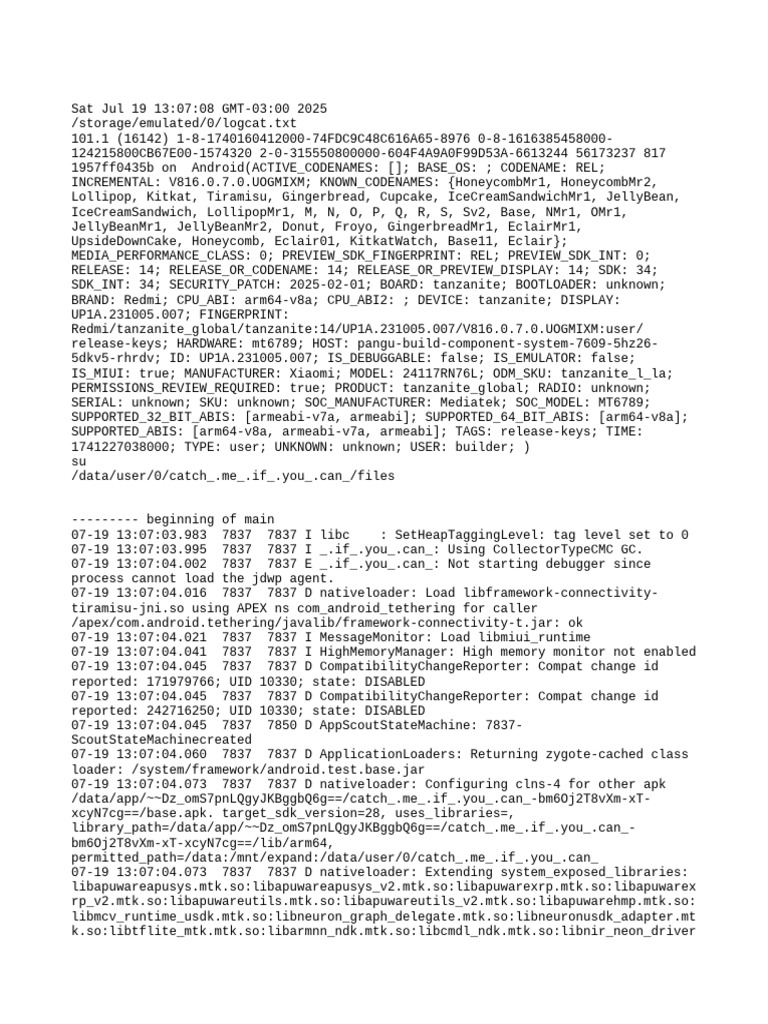 Logcat | PDF | Mobile Software | Embedded Linux Distributions