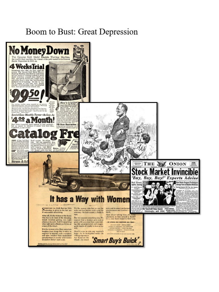 Boom To Bust: Great Depression | PDF | Market Trend | Great Depression