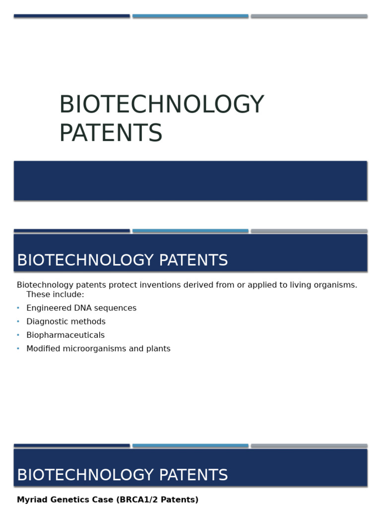 Biotechnology Patents and Ethics | PDF | Biotechnology | Molecular Genetics