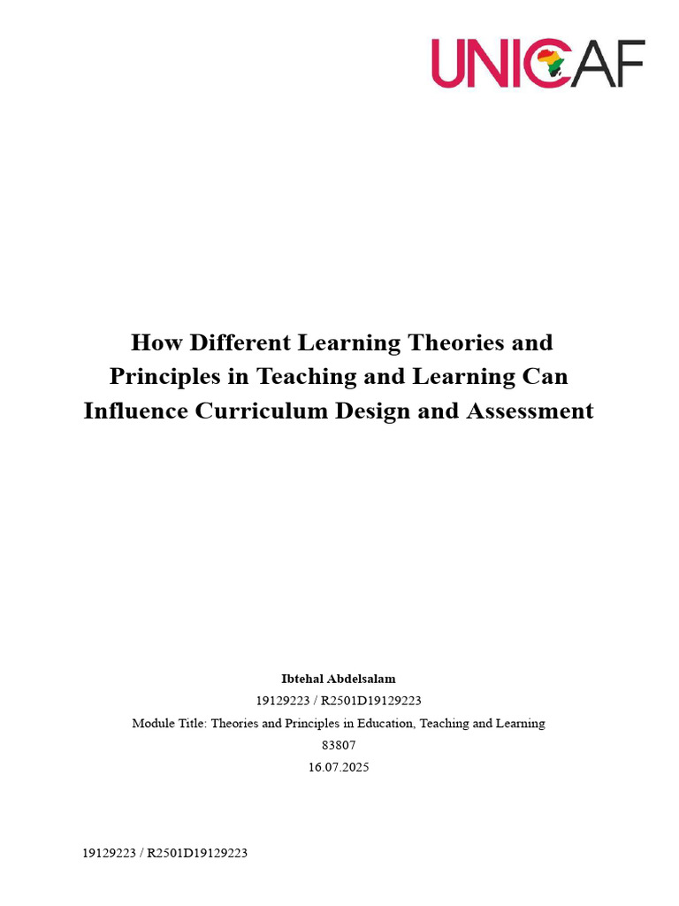 How Different Learning Theories and Principles in Teaching and Learning ...