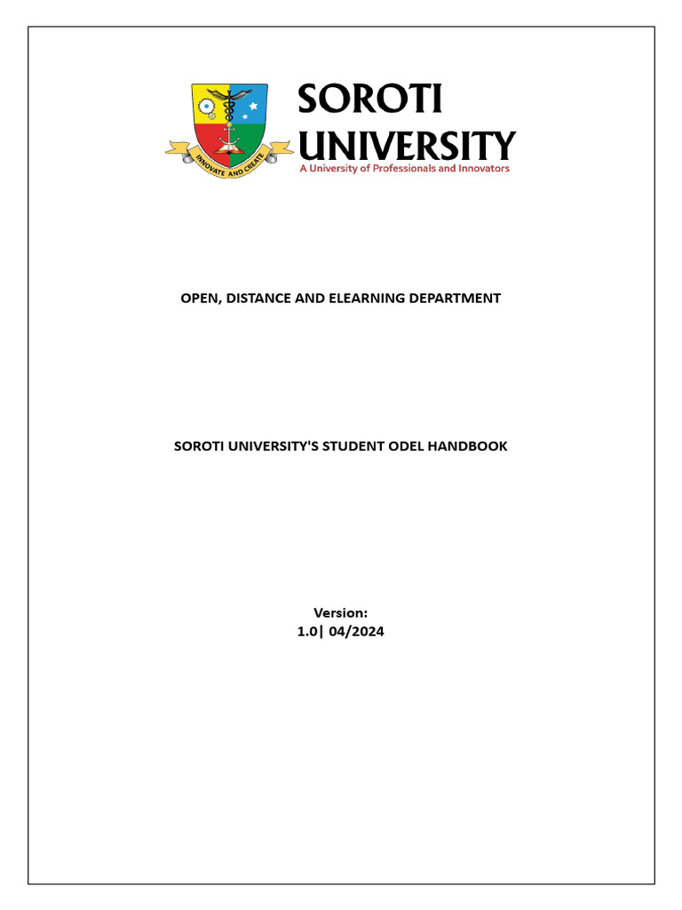 Soroti University ODeL Student Handbook | PDF | Educational Assessment ...