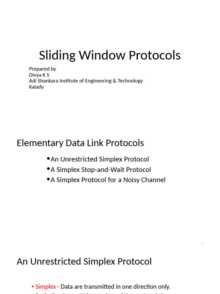 2.sliding Window Protocols | PDF | Transmission Control Protocol | Data Transmission