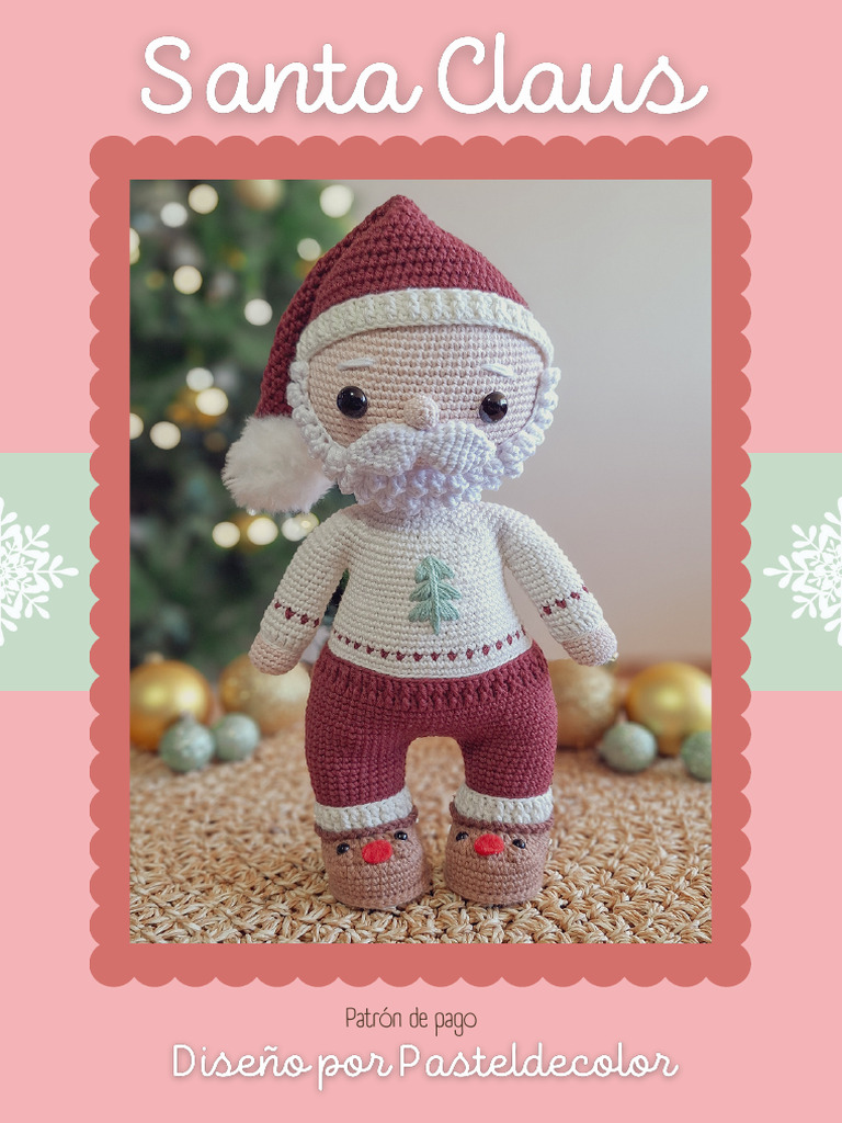 Patrón Amigurumi Santa Claus | PDF | Amigurumi | Artes Textiles