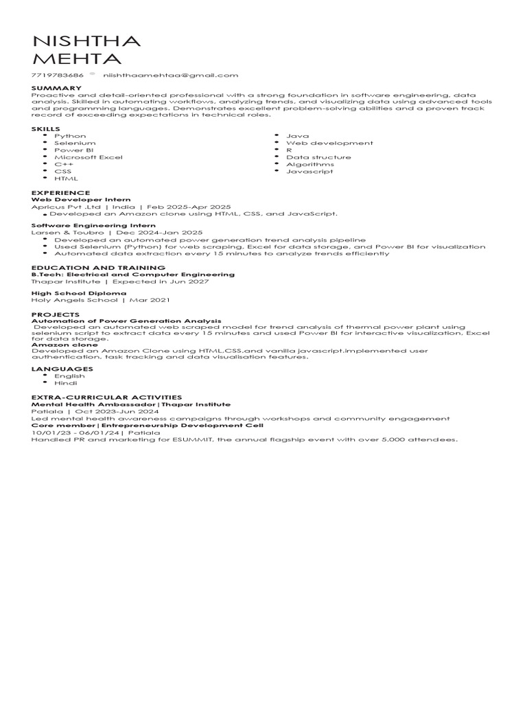 Nishtha Resume Final | PDF