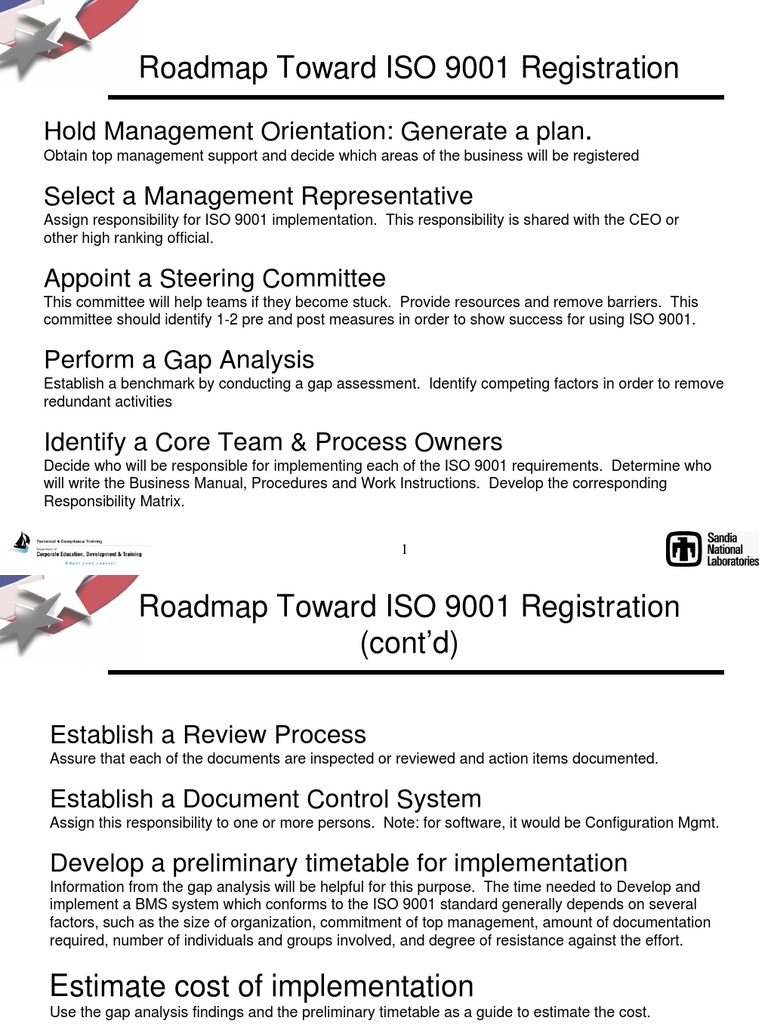 RoadMap ISO9001 | PDF | Iso 9000 | Internal Audit