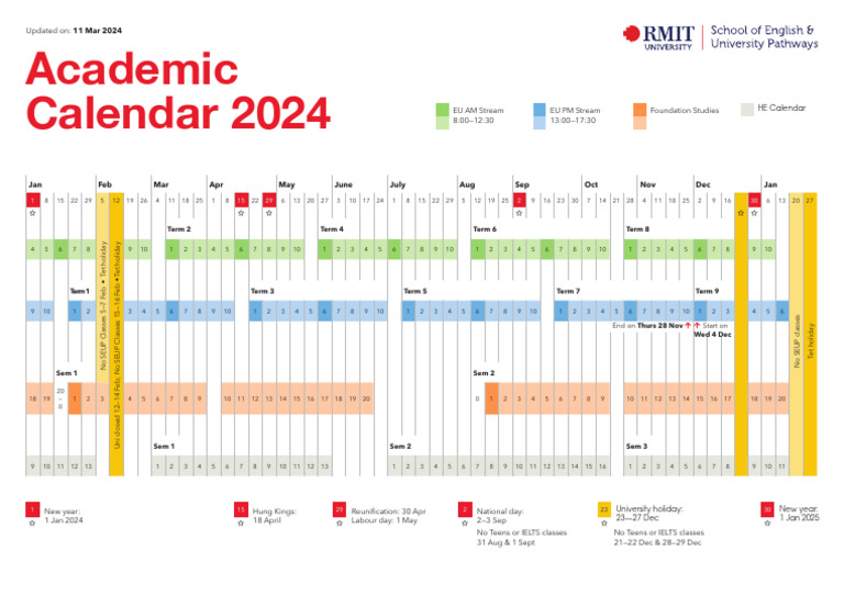 2024 Seup Academic Calendar | PDF