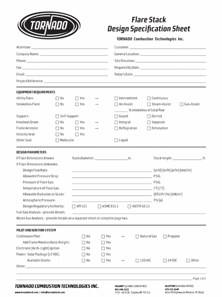 Spec Sheet-Flare Stack Design | PDF