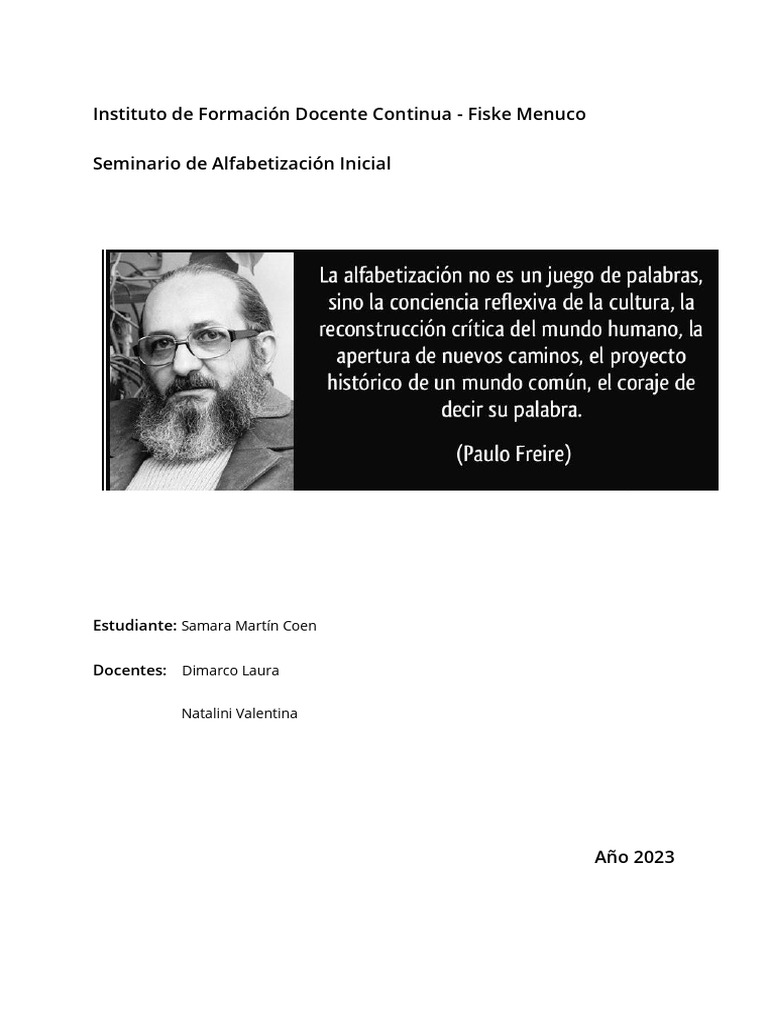 Martin Coen. Propuesta Didactica Escrita - Alfabetizacion Inicial 1 ...