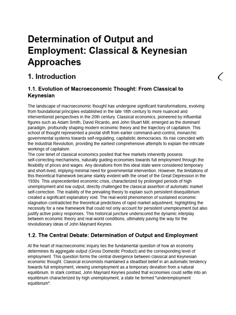 Classical vs. Keynesian Output Determination | PDF | Keynesian ...