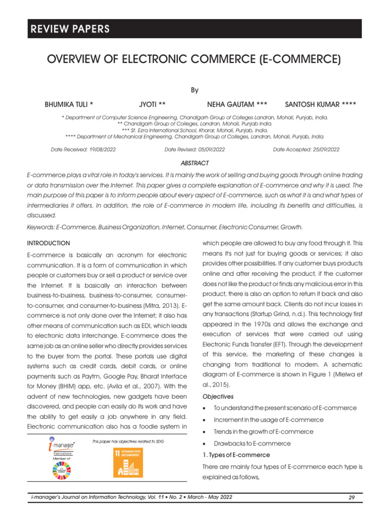 Overview of Electronic Commerce | PDF | E Commerce | Online Shopping