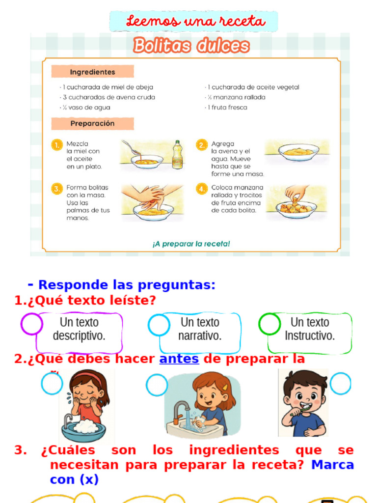 Ficha Leemos Una Receta Bolitas Dulces Reforzar La Letra T Maestra ...