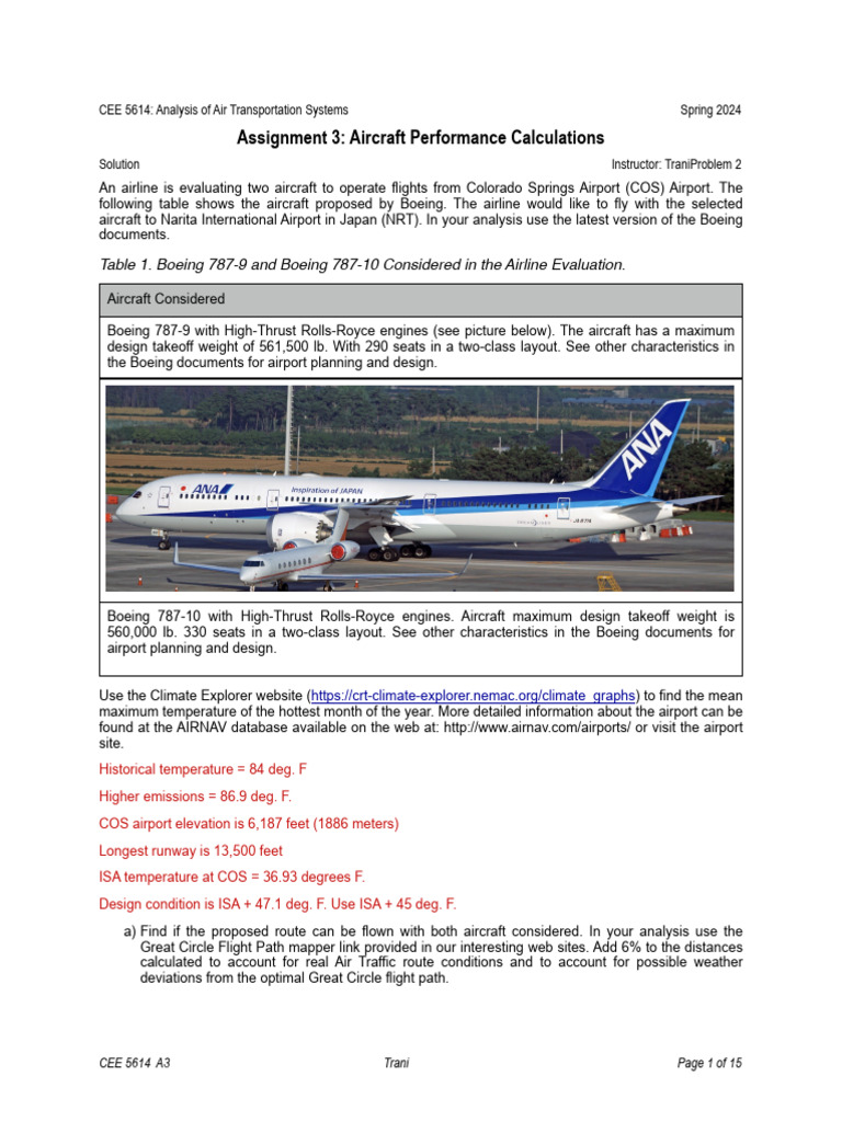 Aircraft Performance Analysis COS-NRT | PDF | Aircraft | Takeoff