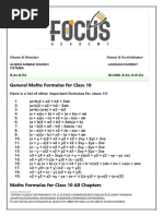 Class10 Maths Formula Sheet | PDF