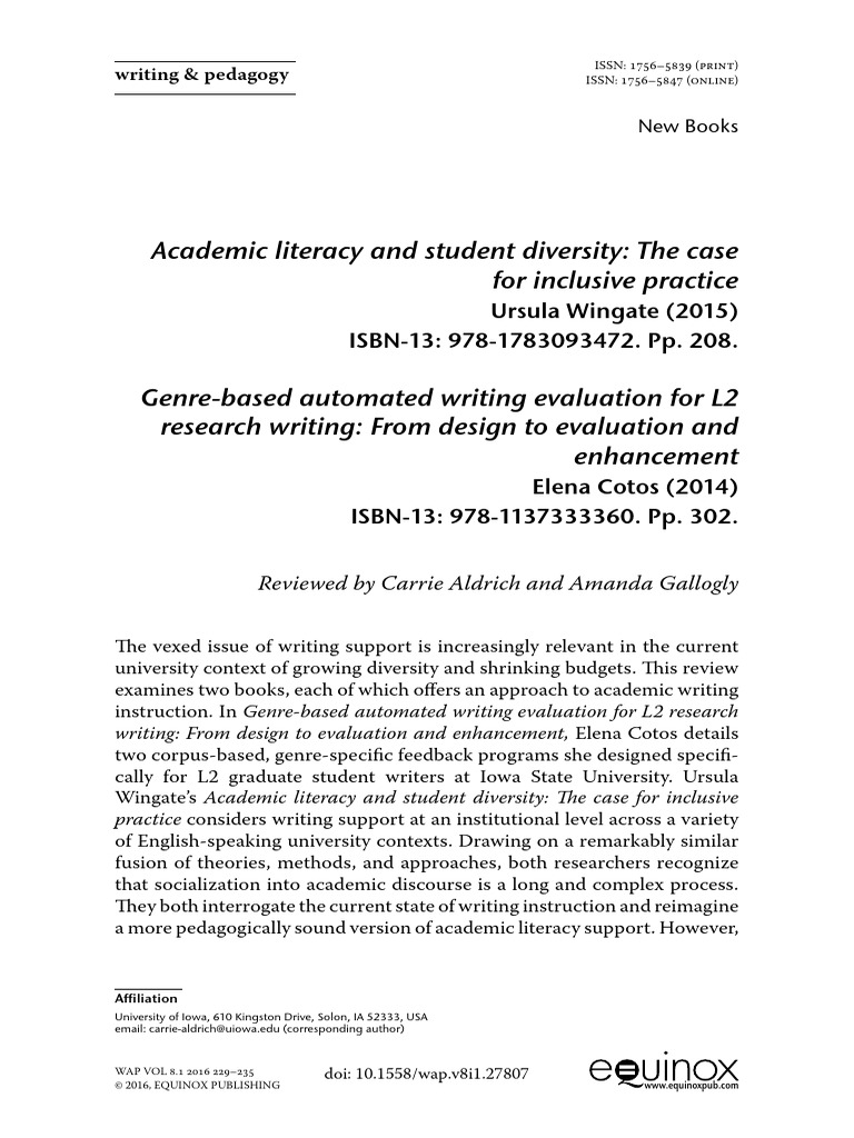 Academic Literacy and Student Diversity | PDF | Second Language | Literacy
