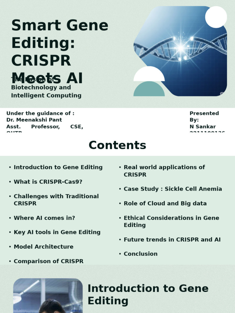 Presentation - Smart Gene Editing CRISPR Meets AI | PDF | Crispr | Intelligence (AI) & Semantics