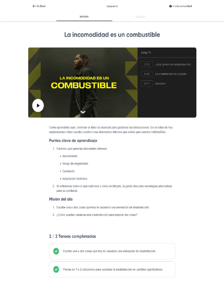 Day 4 - La Incomodidad Es Un Combustible | PDF