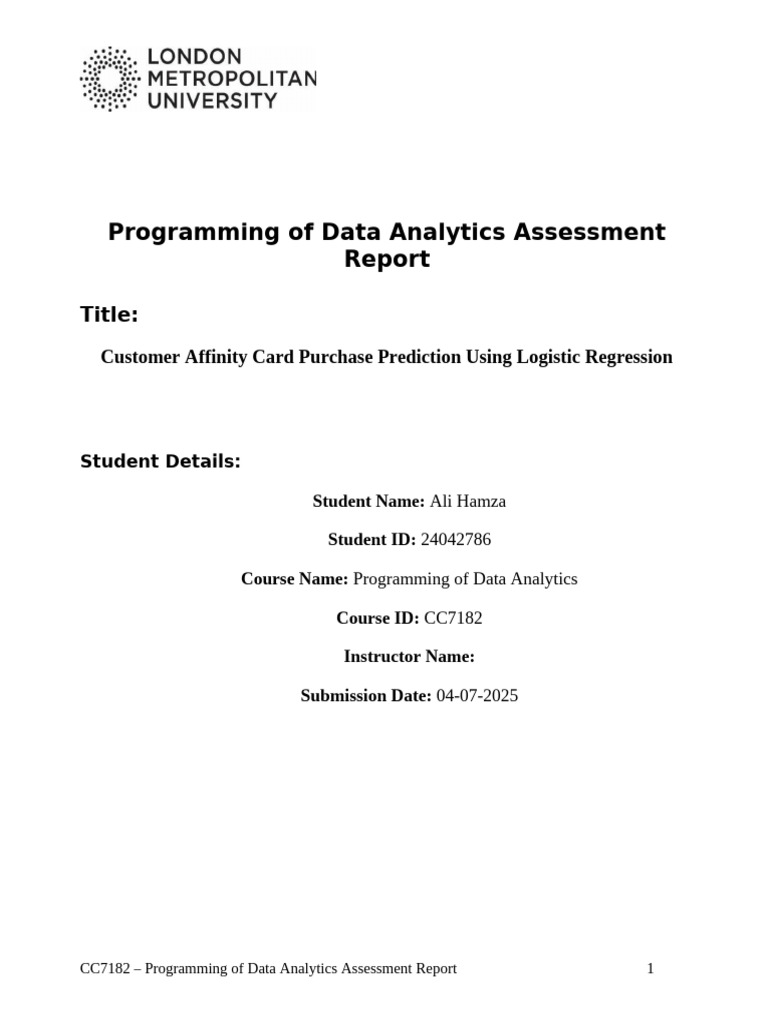 Programming of Data Analysis Report | PDF | Data Analysis | Histogram