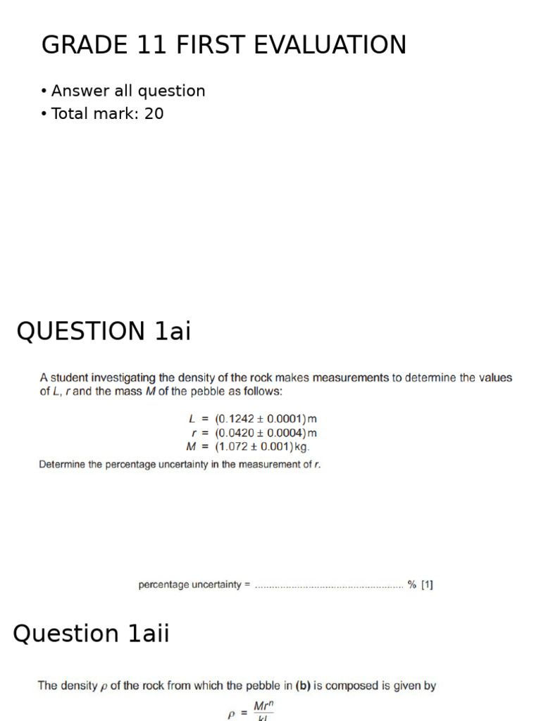 Grade 11 First Evaluation | PDF
