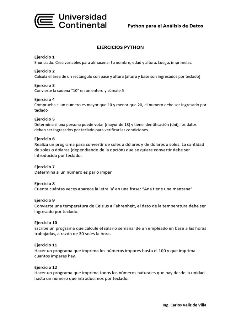 Tarea 1 - Fundamentos Python | PDF