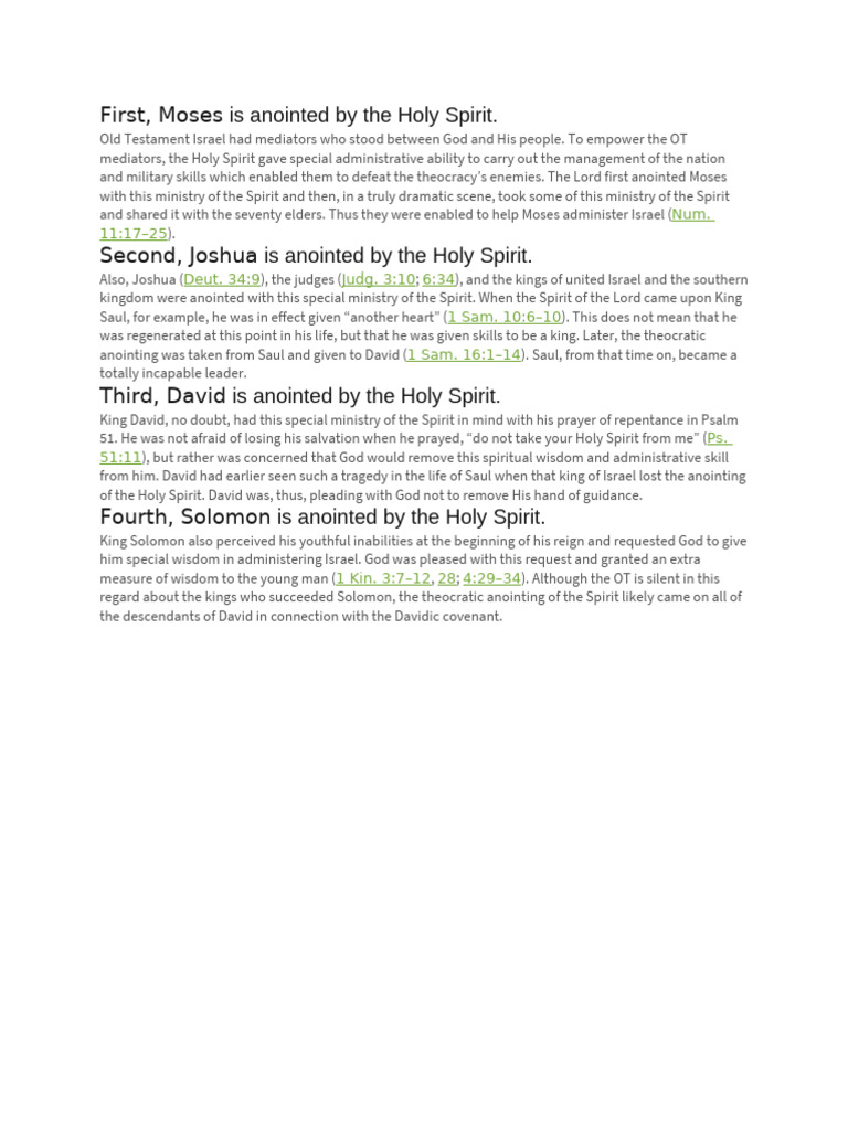 Anointing of the Holy Spirit | PDF
