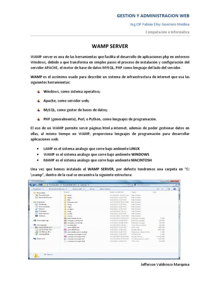 Wamp Server | PDF | Php | Servidor web