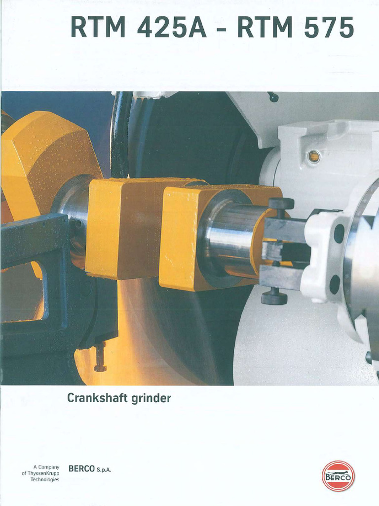 BERCO RTM 425A RTM 575 Crankshaft Grinding Machine | PDF