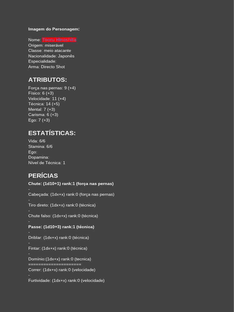 Blue Lock Ficha | PDF