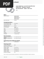 Core Balance Current Transformer CSH200 Product Data Sheet | PDF