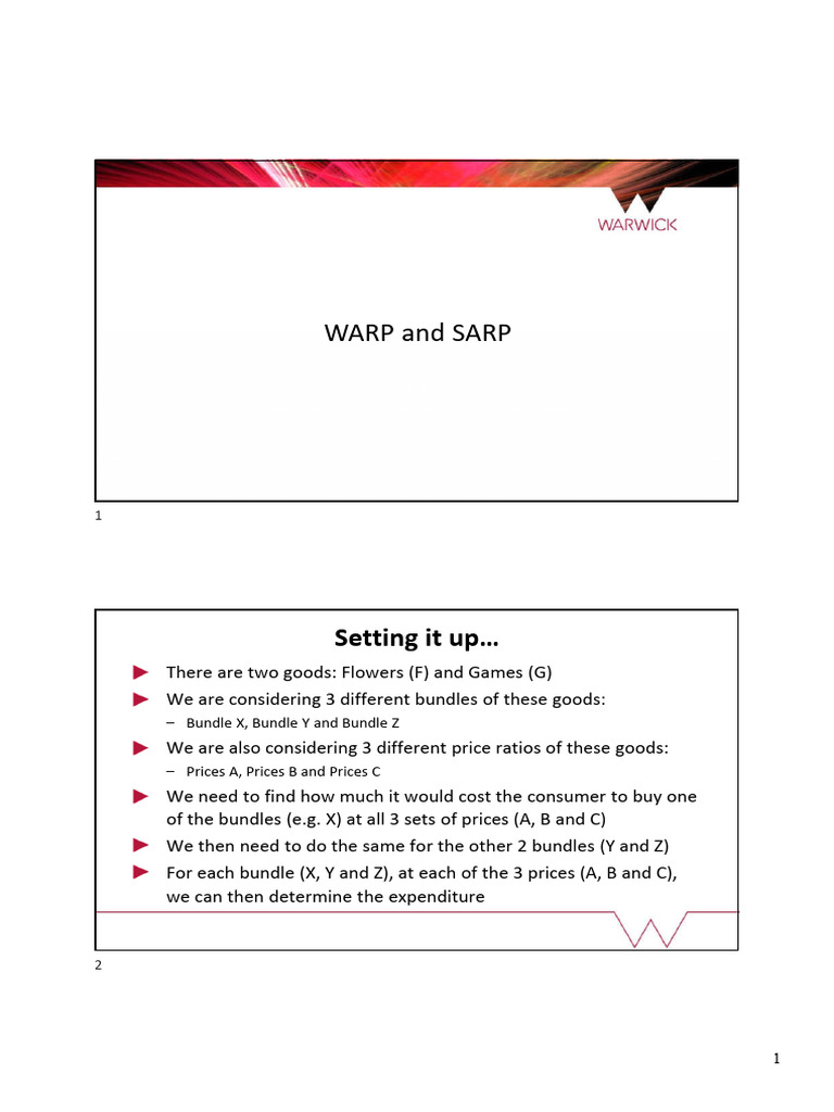 WARP vs SARP: Consumer Expenditure Analysis | PDF | Business Economics ...