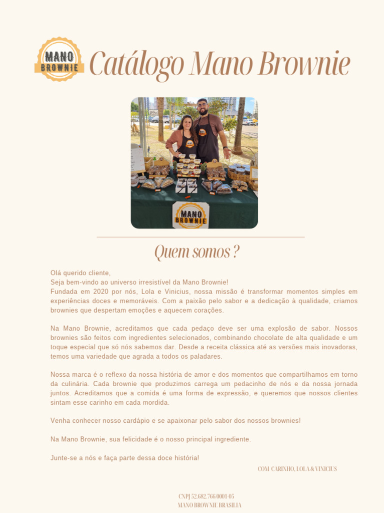 Catálogo de Brownies Mano Brownie | PDF | Chocolate | Confeitaria