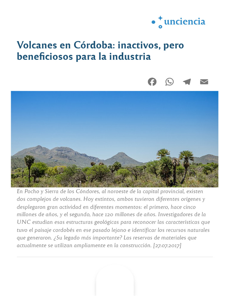 Volcanes Extintos y su Impacto en Córdoba | PDF | Volcán | Geología