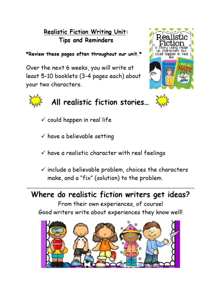 Realistic Fiction Writing Guide | PDF