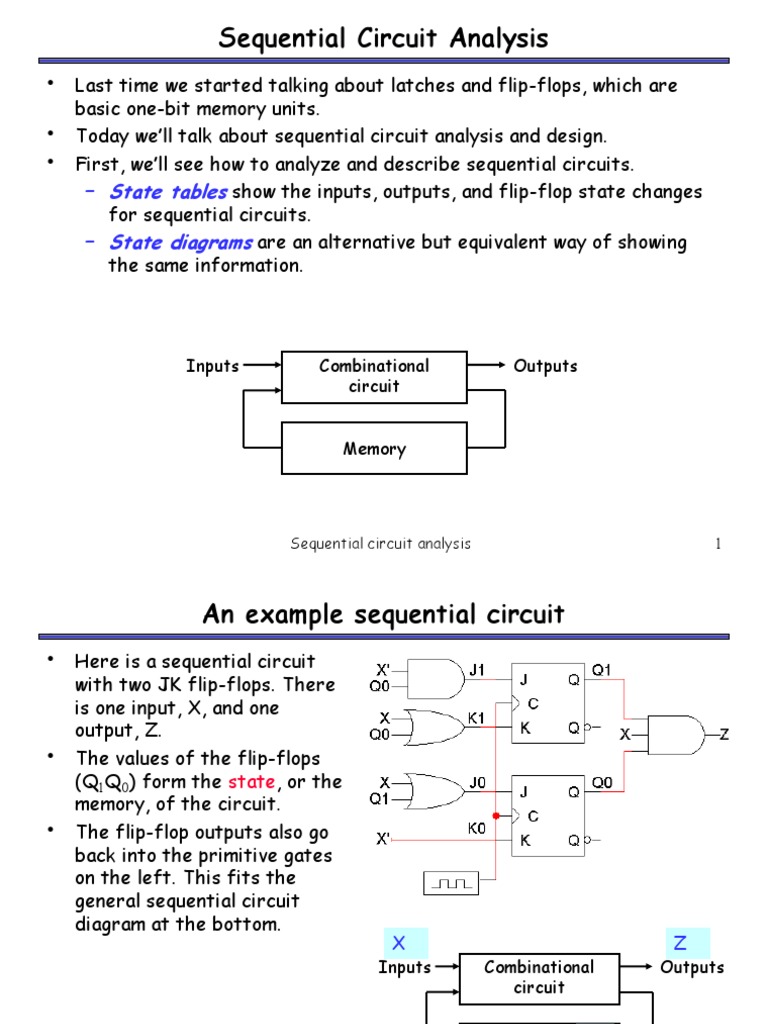 Sequential Circuit Analysis: State Tables State Diagrams | PDF ...