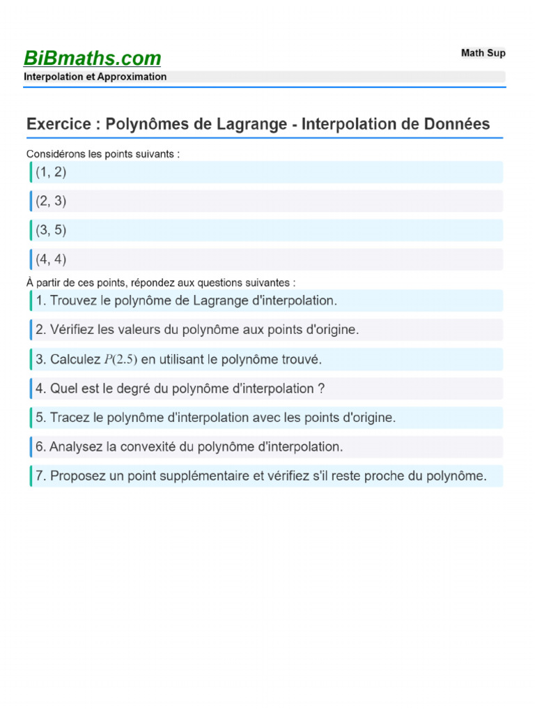 2340 Math Sup Mathematiques Exercices Corriges Sur Les Polynomes ...