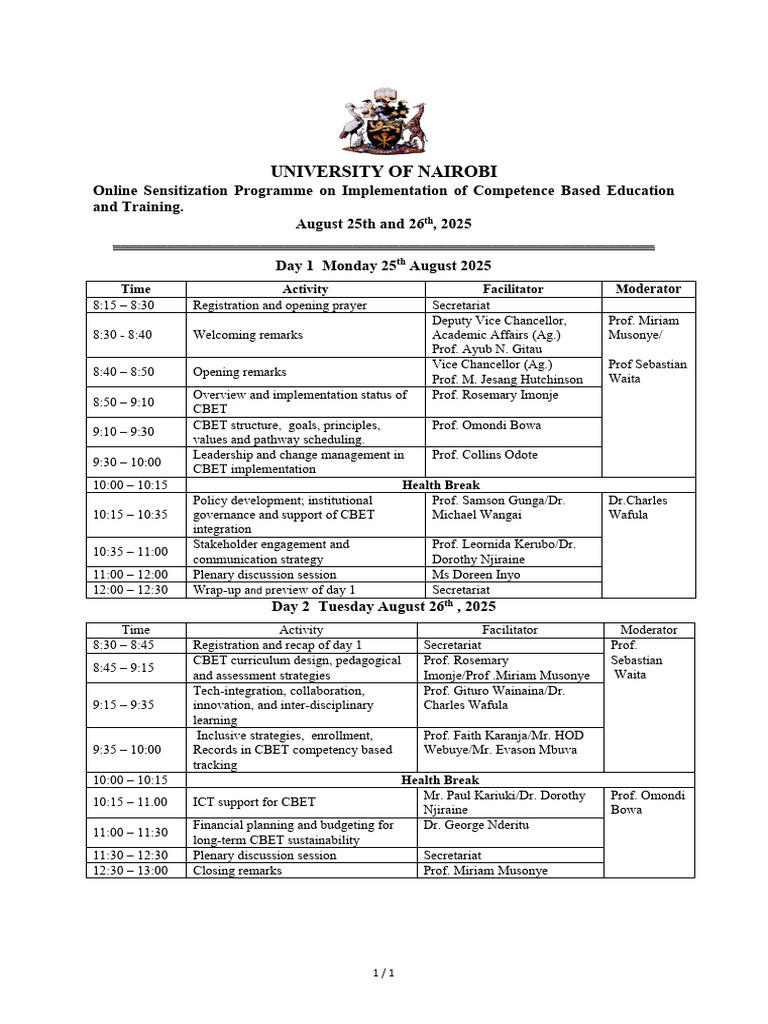 August 25 26 Sensitization Programme | PDF